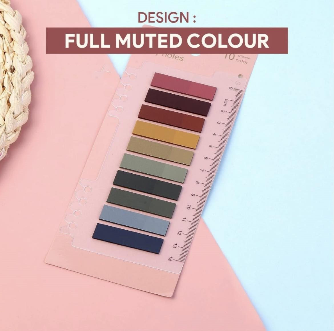 200 Sheets 10 Colors Solid Pale Color Sticky Notes Set Memo Pad Label ...