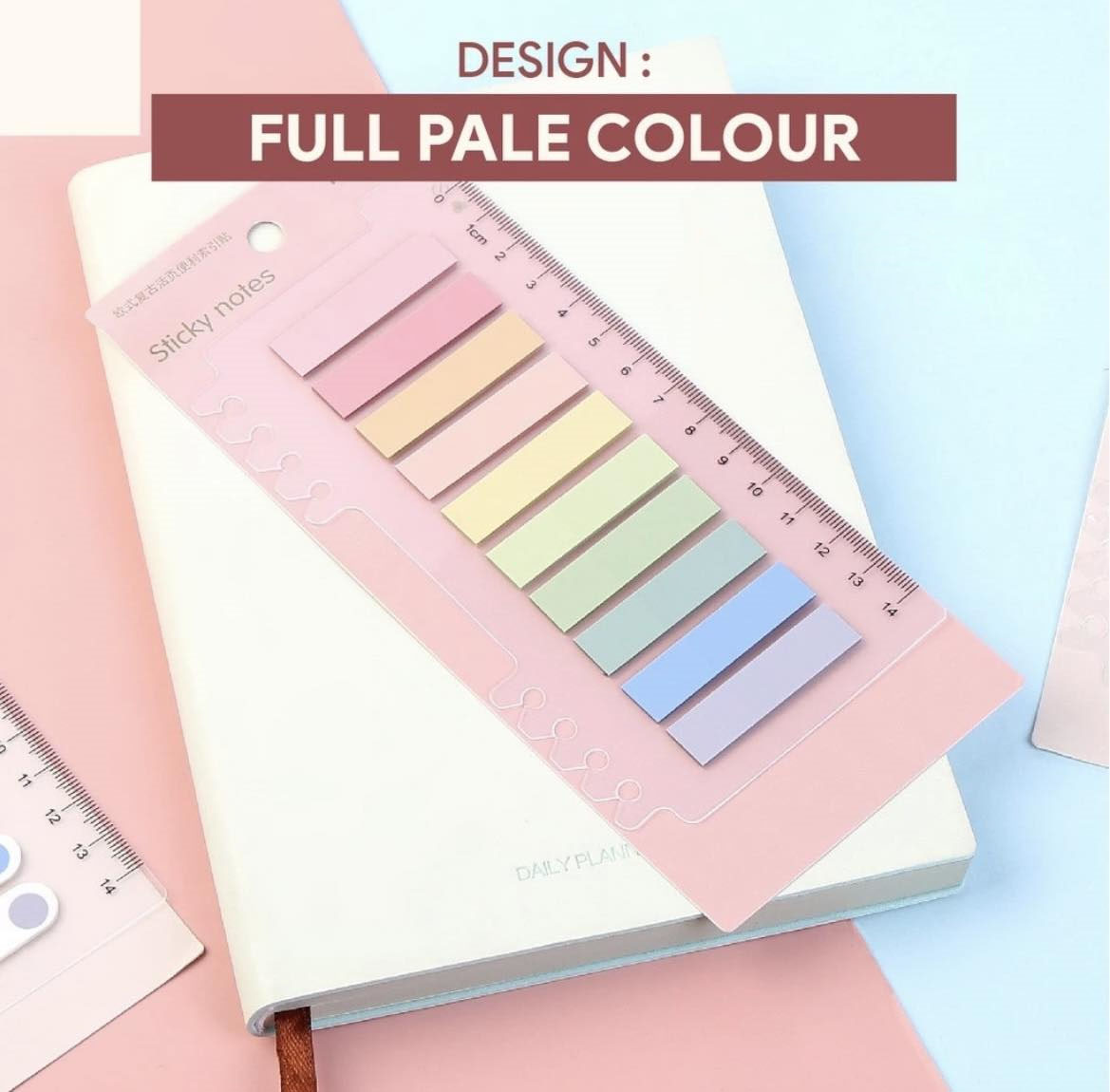 200 Sheets 10 Colors Solid Pale Color Sticky Notes Set Memo Pad Label ...