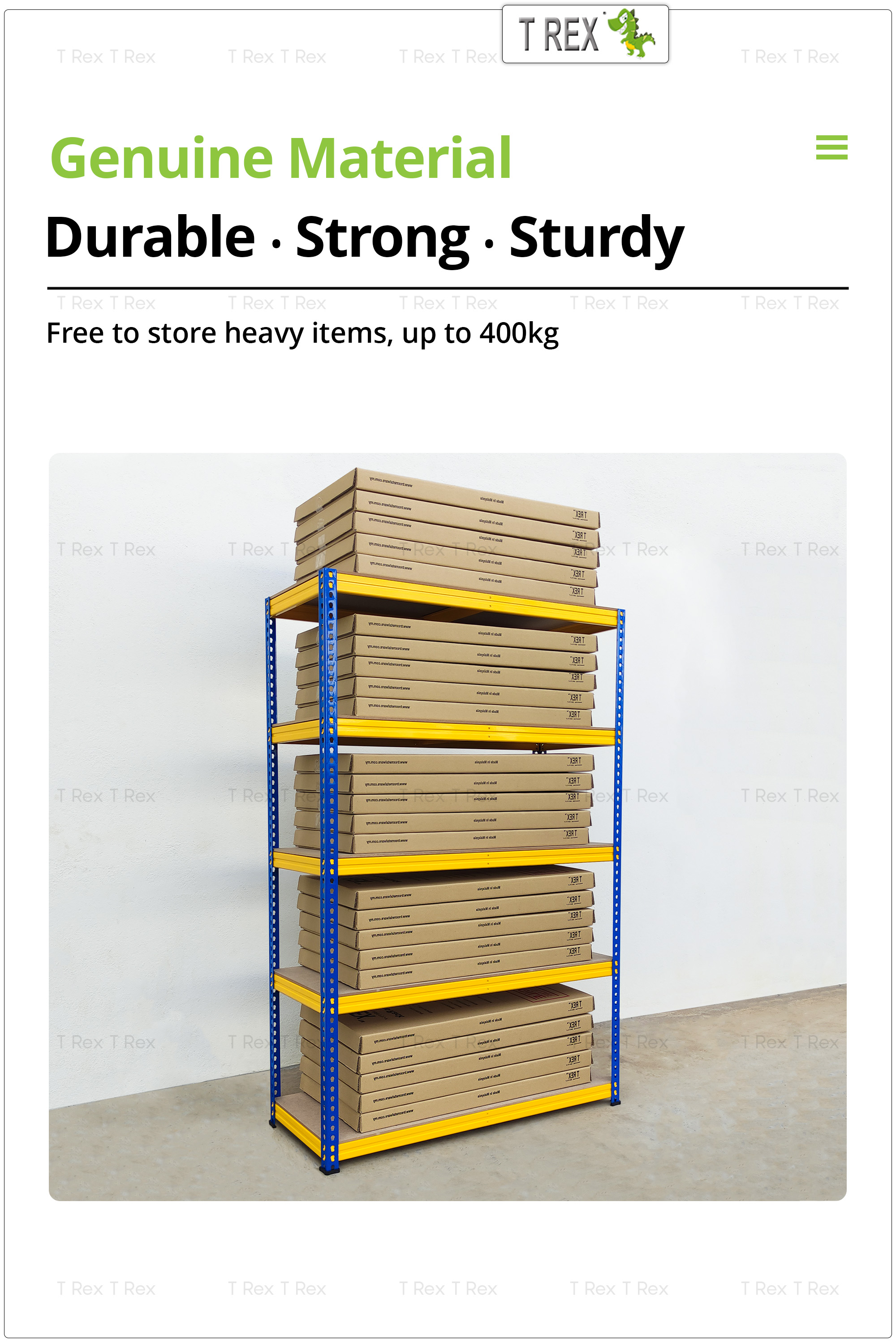 T Rex Warehouse Storage Rack Rak Besi 5T Heavy Duty | Rak Simpanan Stor ...