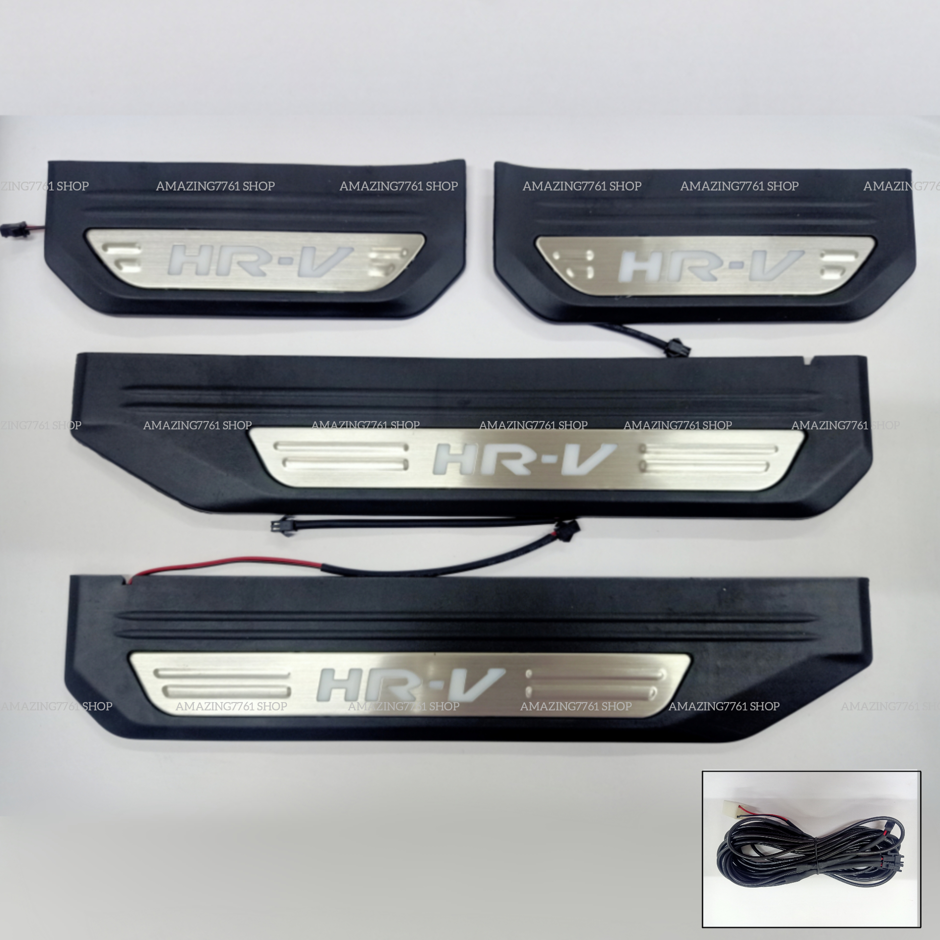 AMAZING HONDA HRV VEZEL 2016-2022 DOOR SILL PLATE BLUE LED DOOR STEP ...
