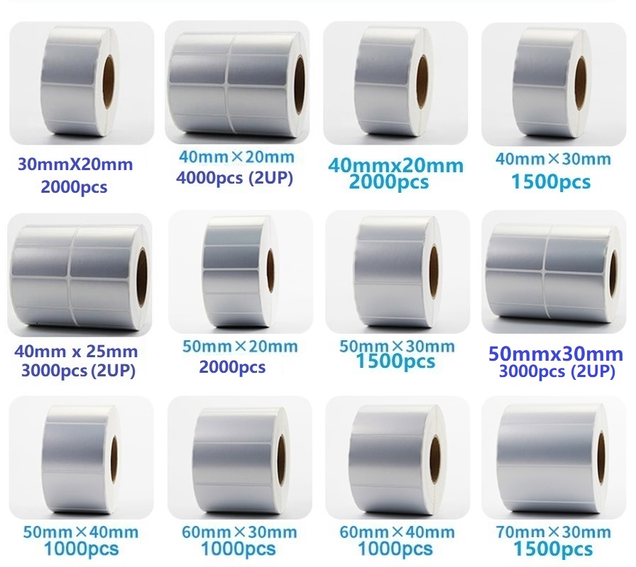 [All PET] Matte Silver PET Label Premium Barcode Sticker Oil Water ...