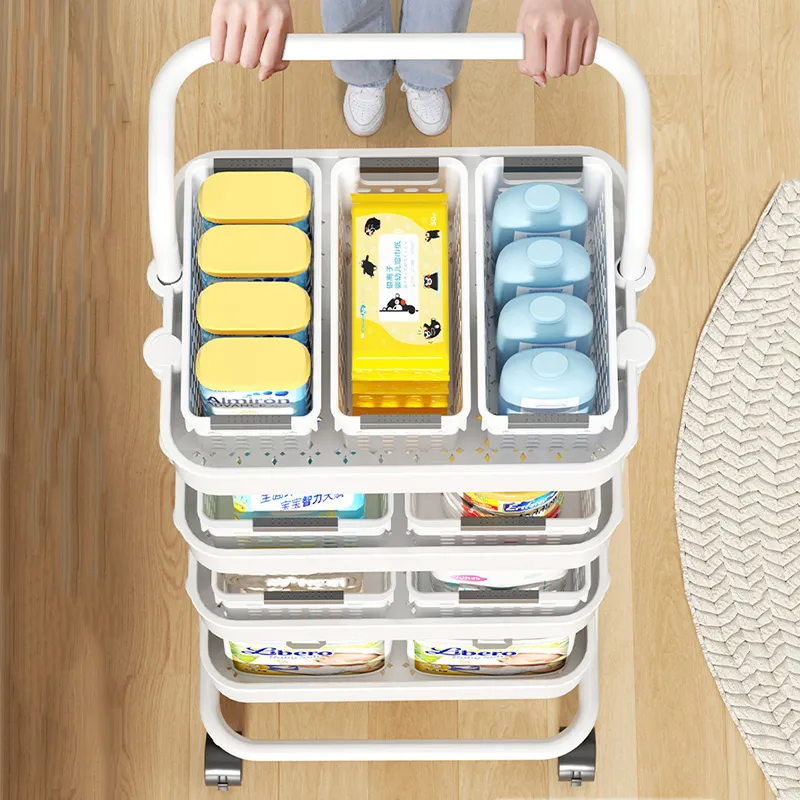 Kitchen Trolley Full Set 3/4 tier Rolling Utility Cart Bedroom Storage ...