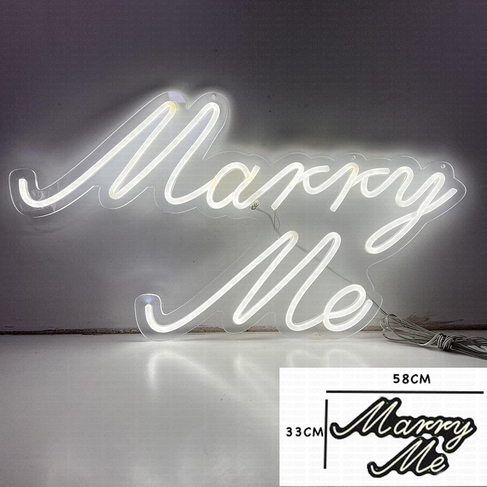 Marry Me Happy Birthday LED Light Neon Sign Acrylic Board Party ...