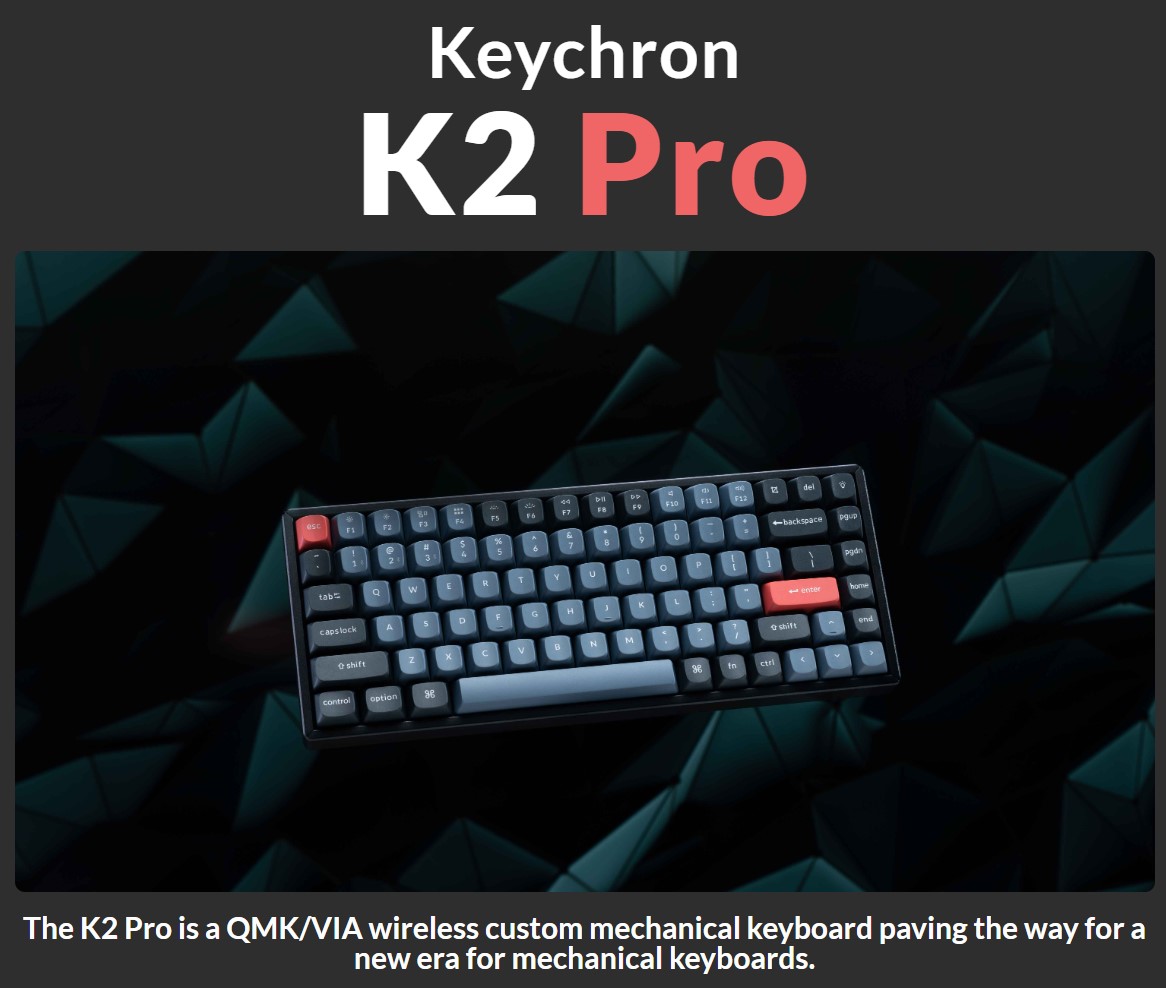 Keychron K2 HE 75% Layout Black RGB Wireless Keyboard - Gateron 2.0 ...