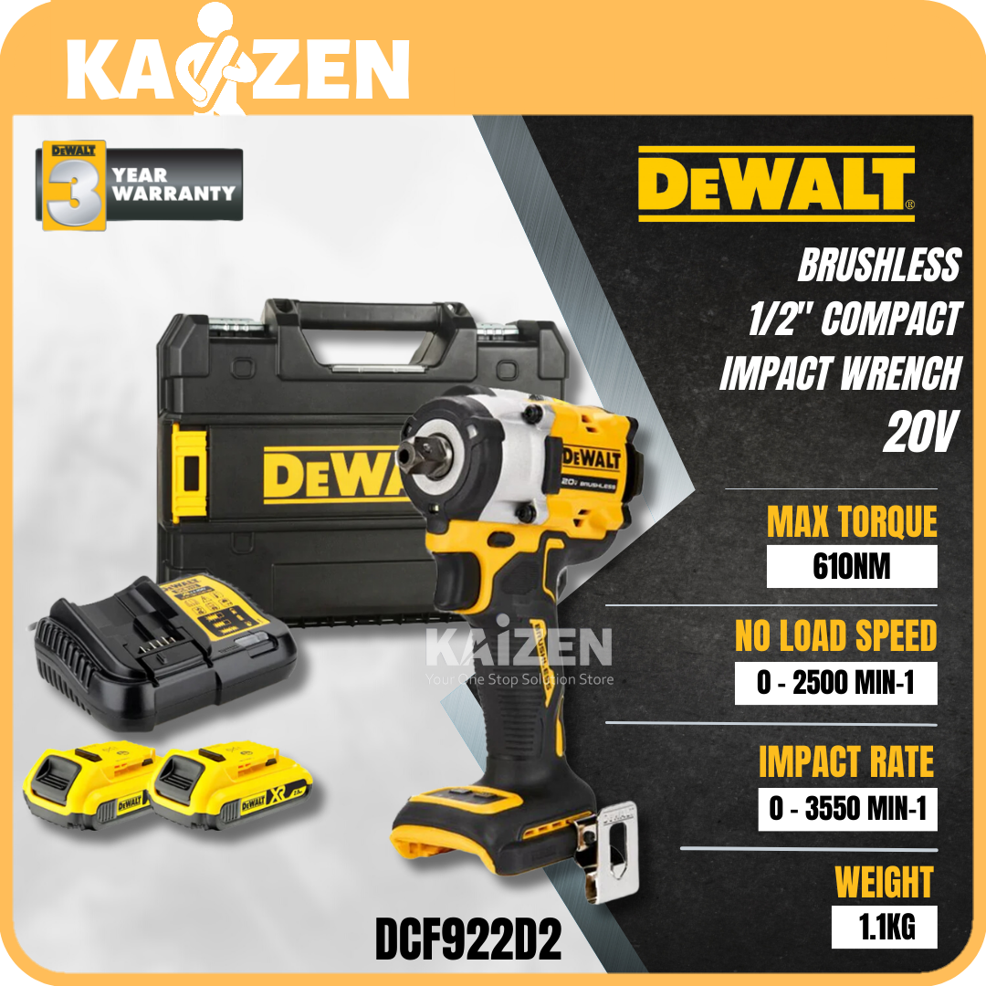 DEWALT DCF922D2 20V 1/2" Compact Impact Wrench | Shopee Malaysia