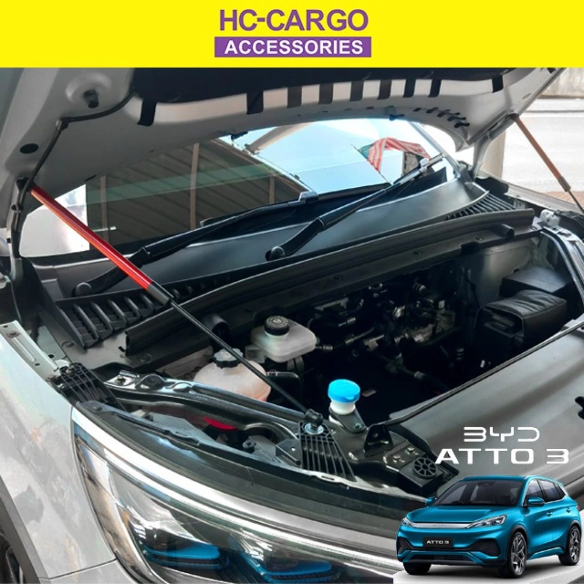 Sustec BYD ATTO 3 Car Struts Front Bonnet Hood Damper Shock Lift Up ...