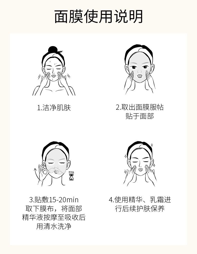 Naco重组胶原蛋白水润紧致面膜(一盒5片) Collagen Hydrating and Compact Mask 淡化细纹 保湿 修护 ...