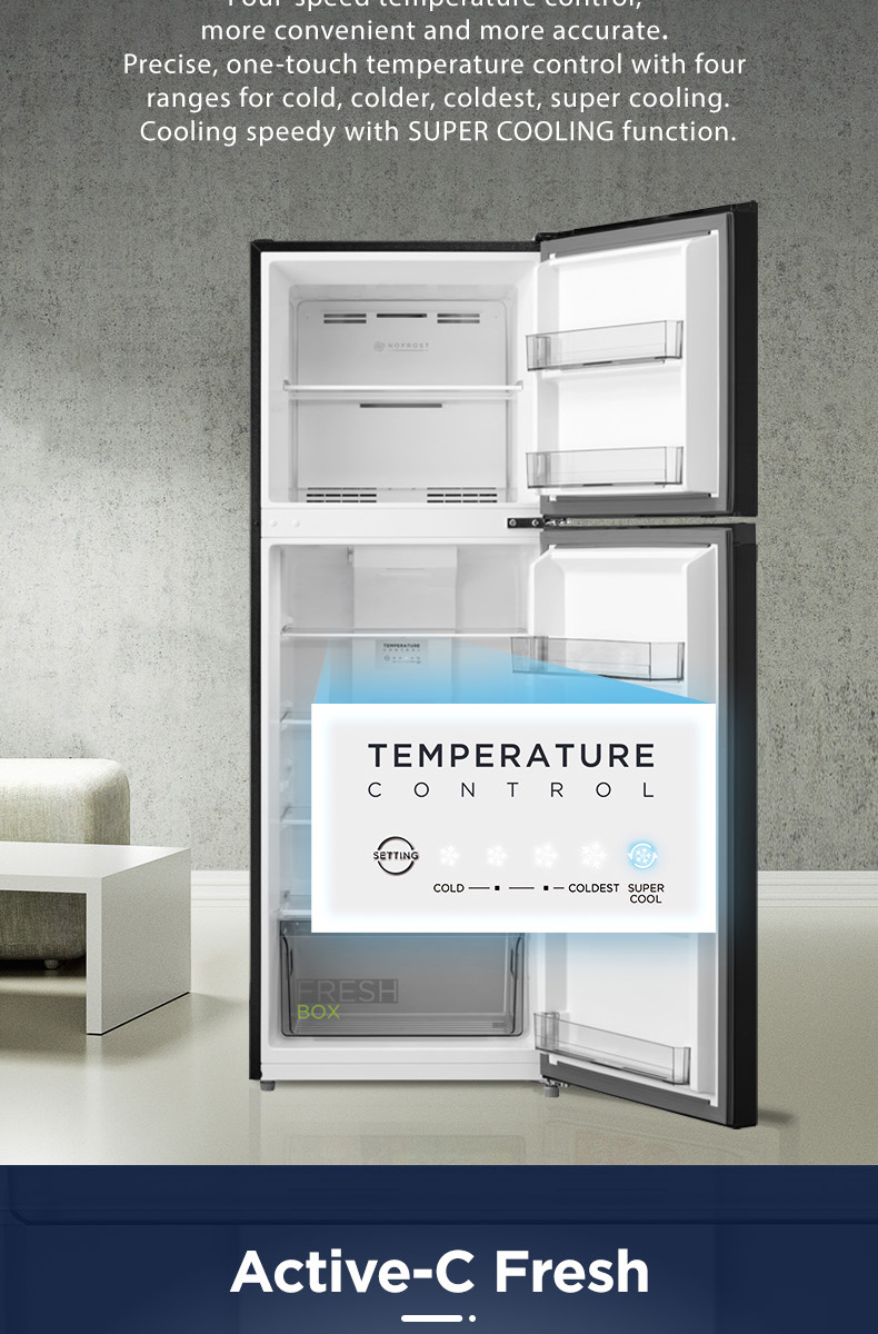 Midea MDRT345MTB30 Gross 280L 2 Doors Refrigerator / Fridge / Peti ...