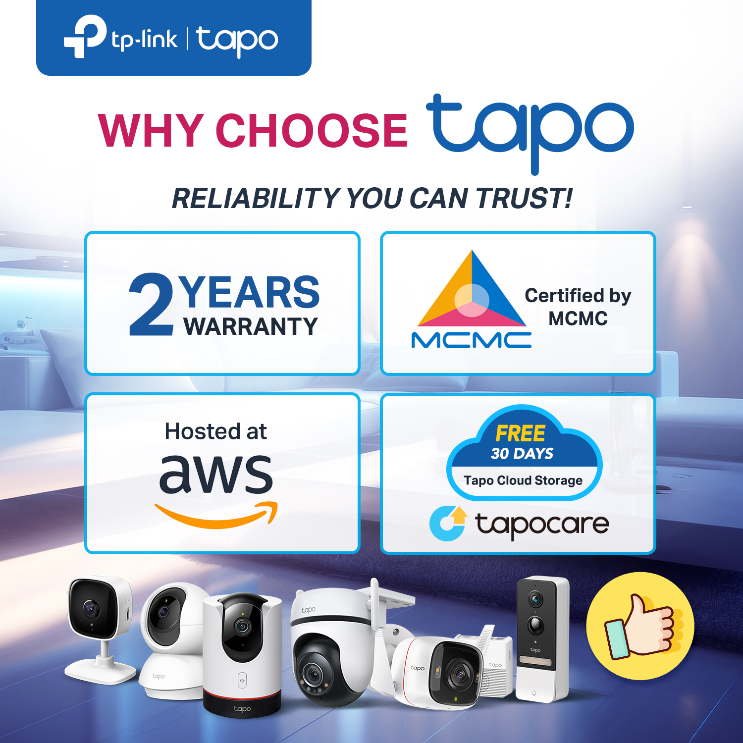 TP-Link TAPO C225/TAPO C220 2K QHD 4MP/C210 3MP ULTRA HD Pan Tilt WiFi HOME Security ...