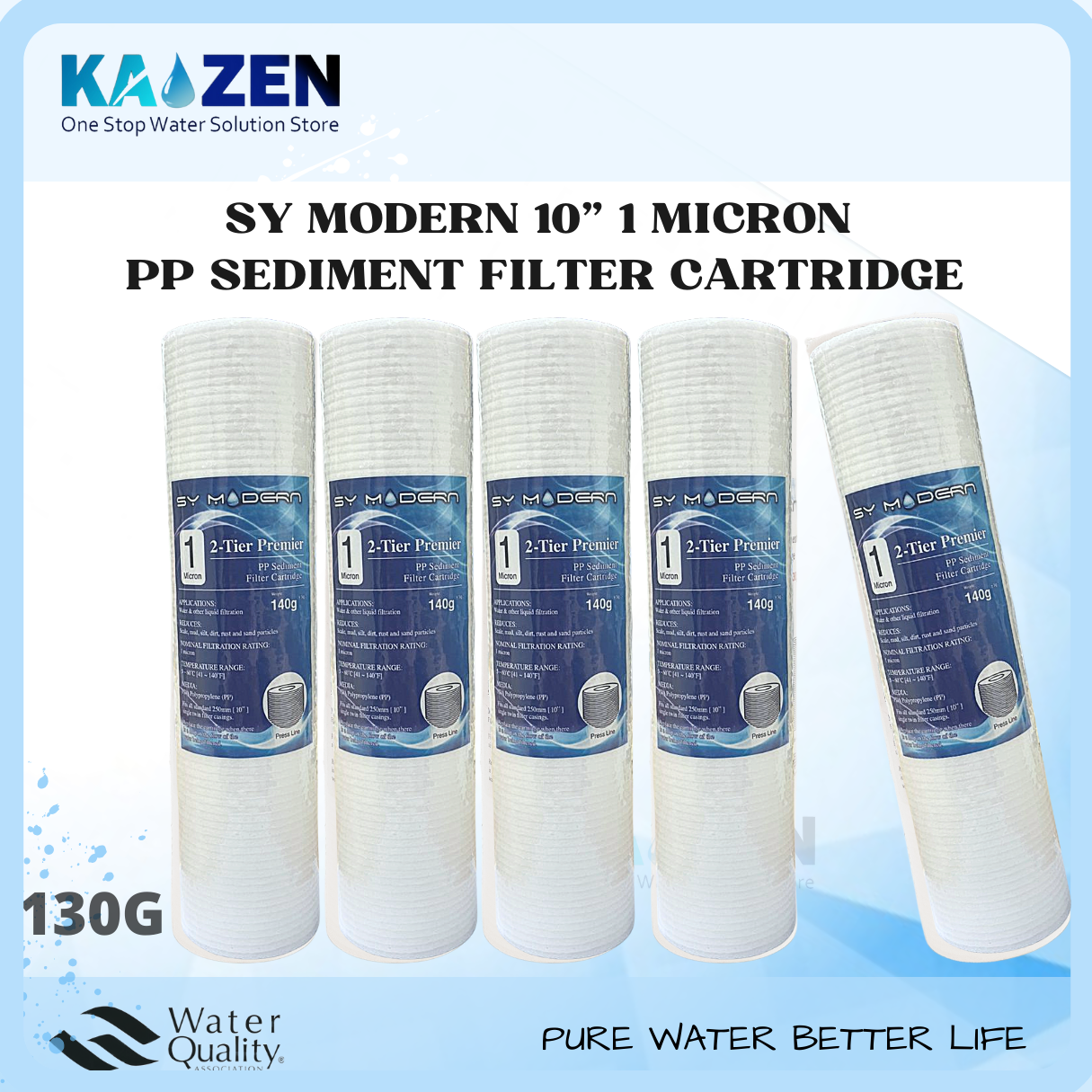 SY Modern 2 Tier 10" 1 Micron PP Sediment Water Filter Cartridge ...