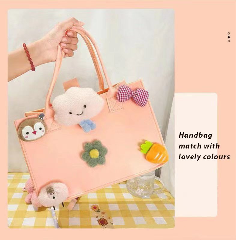 Tote bag women cartoon gift felt portable bag goodies bag party handbag ...