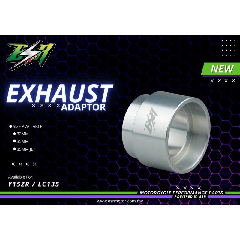 ESR MOTOR EXHAUST ADAPTER Y15ZR LC135 32MM 35MM JET ROD EKZOS ADAPTER ...
