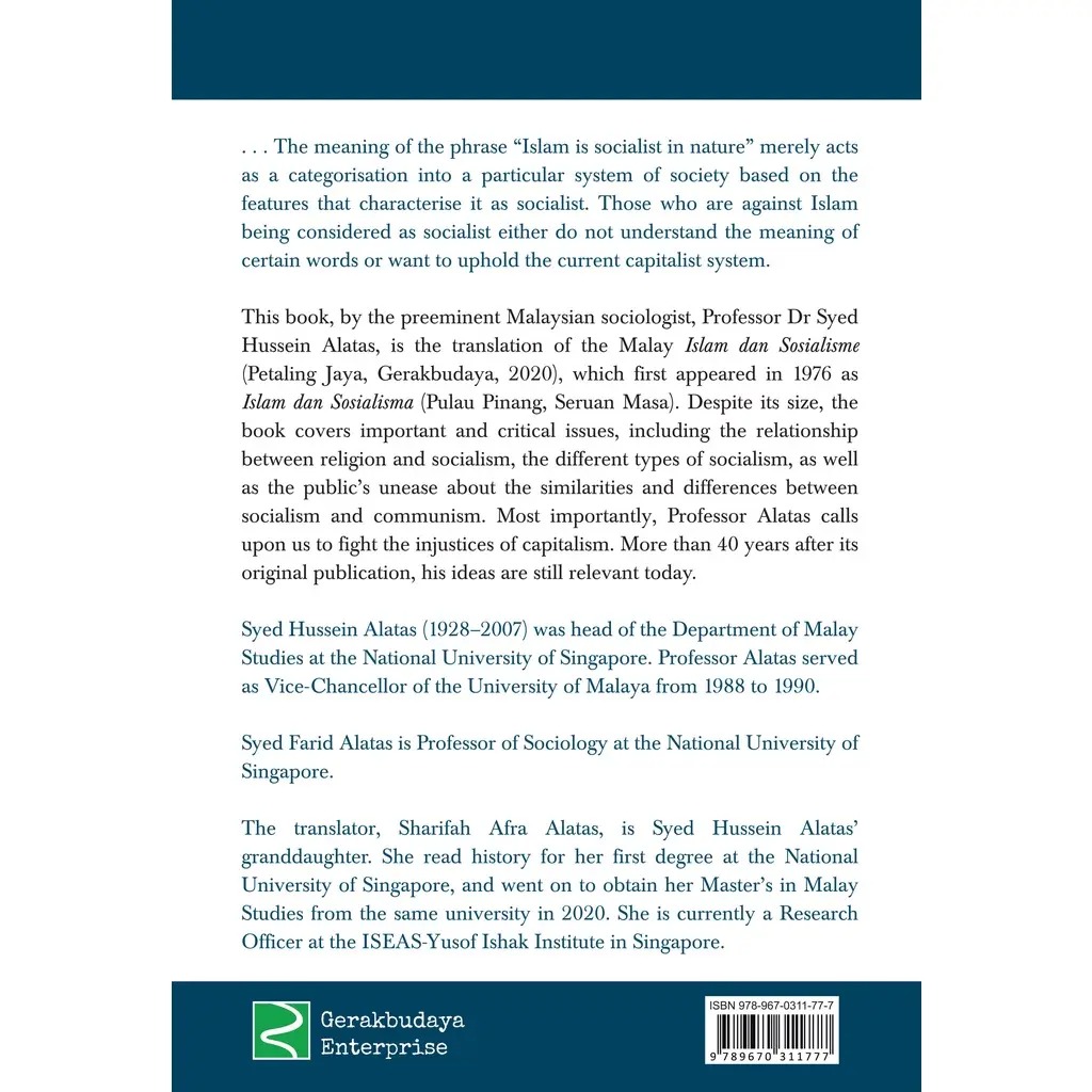 Islam And Socialism - Professor Dr Syed Hussein Alatas - Gerakbudaya ...