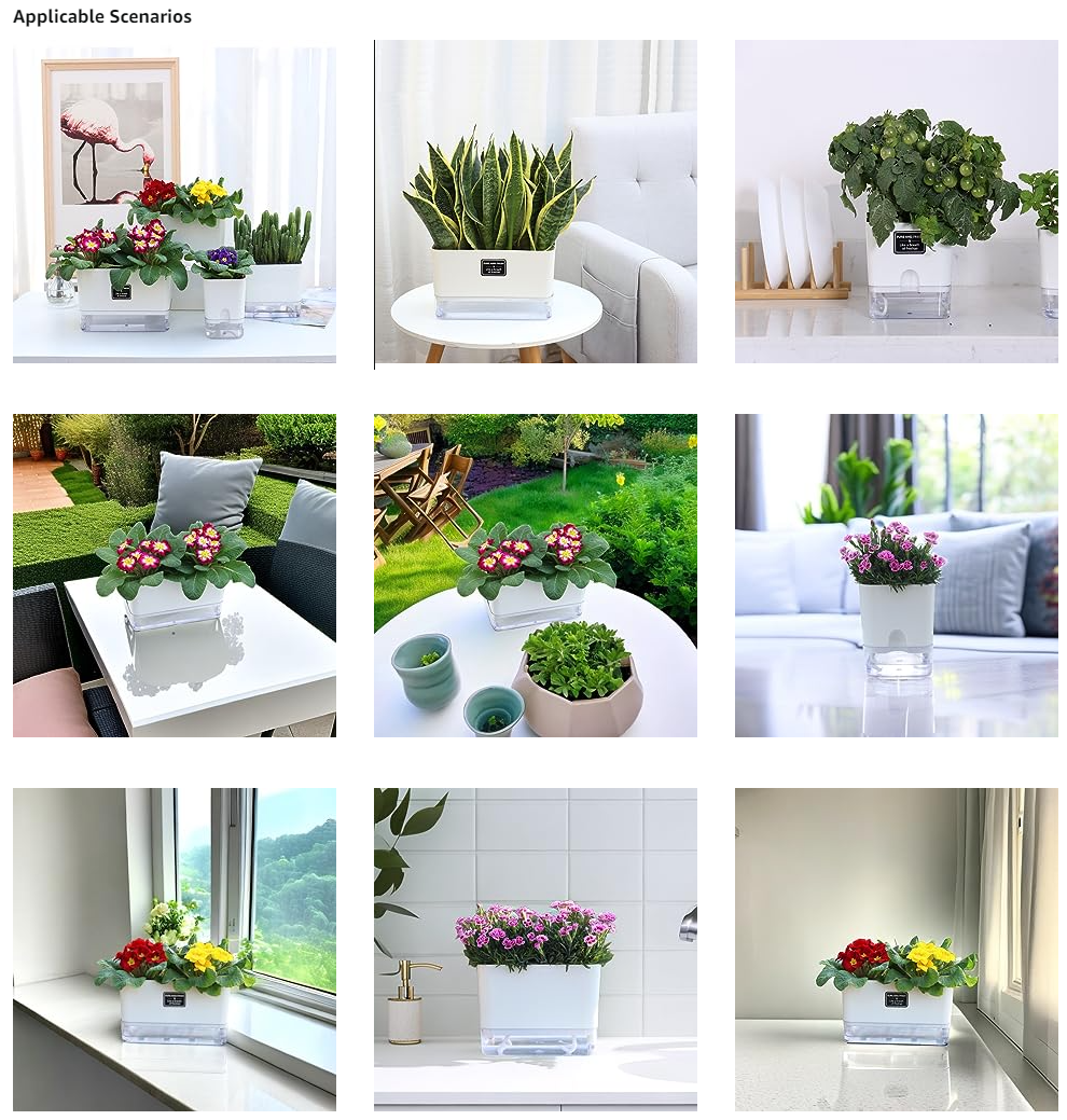 FY Self Watering Pot Flower Pot Detachable w Magnetic Transparent Pasu ...