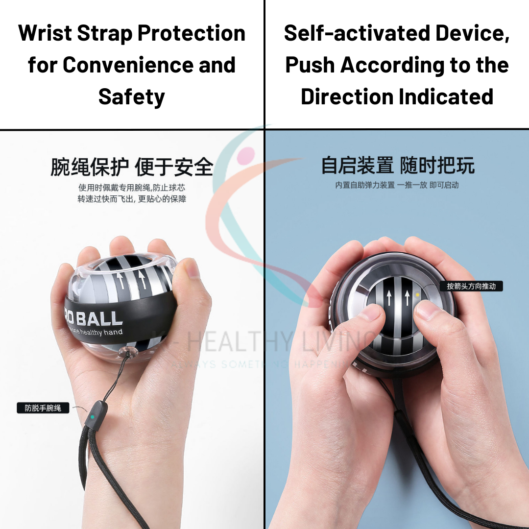 Gyro Ball Gyroscope LED Wrist Ball Power Gym Wrist Training Exercise ...