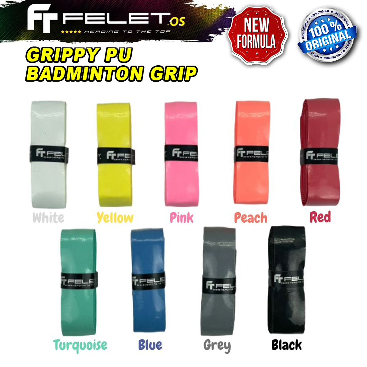 [100% ORIGINAL] FELET NEW GRIPPY PU GRIP Badminton Grip Racket Grip ...