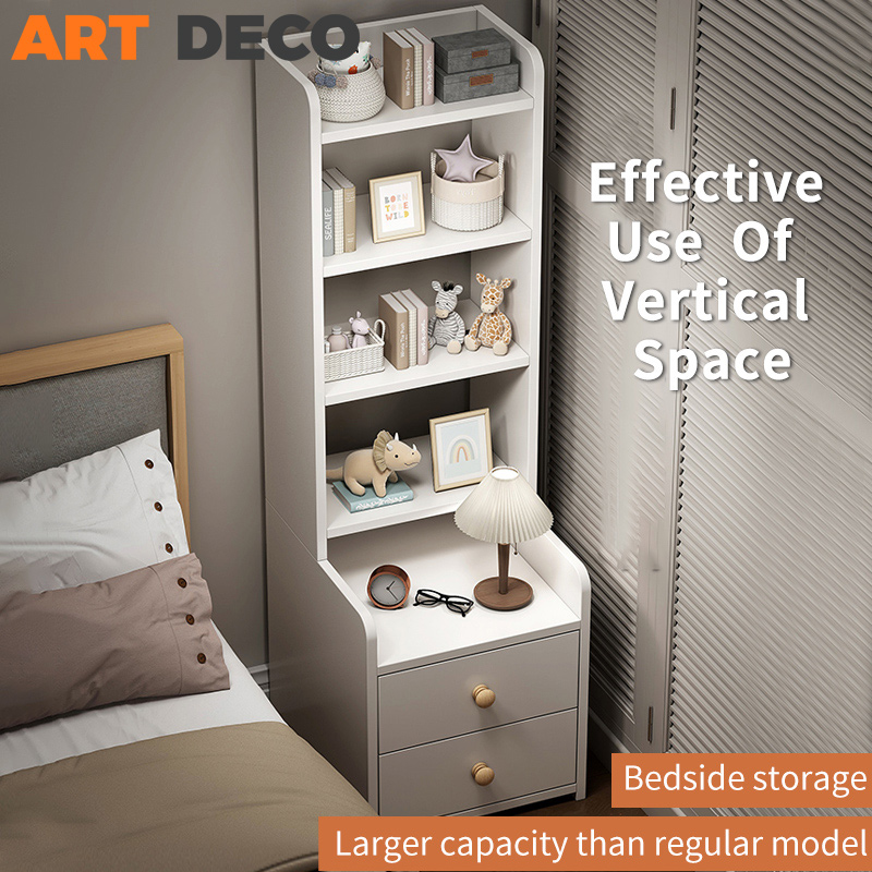 Side Table Heightened Bedside Table Book Rack Large Capacity Nightstand ...