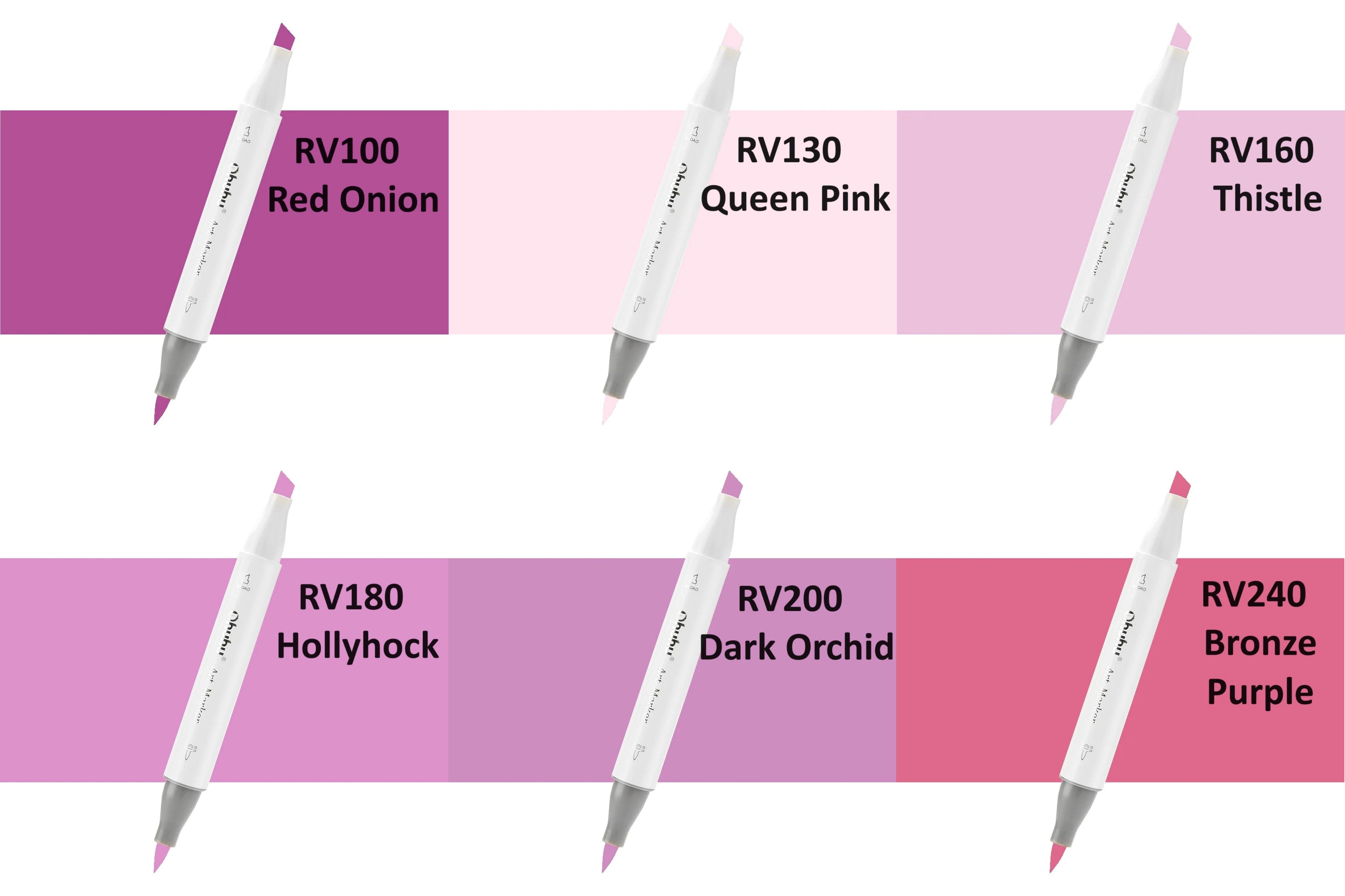 Ohuhu Honolulu Individual Marker Brush & Chisel Tips Art Marker GROUP 6 ...