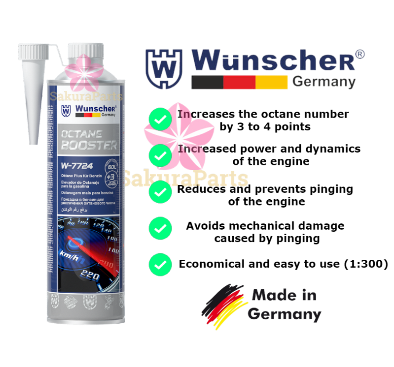 (MADE IN GERMANY) Wunscher Octane Booster 300ml (Increases octane ...