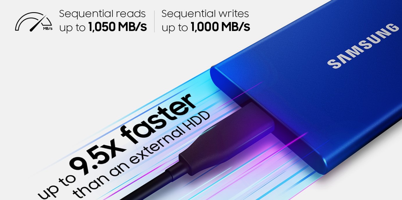 SAMSUNG SSD PORTABLE T7 SUPER FAST PORTABLE EXTERNAL SSD | Shopee Malaysia