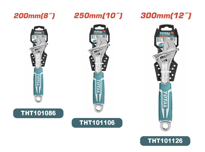TOTAL Adjustable Wrench THT101086 - 8" / THT101106 - 10" / THT101126 ...