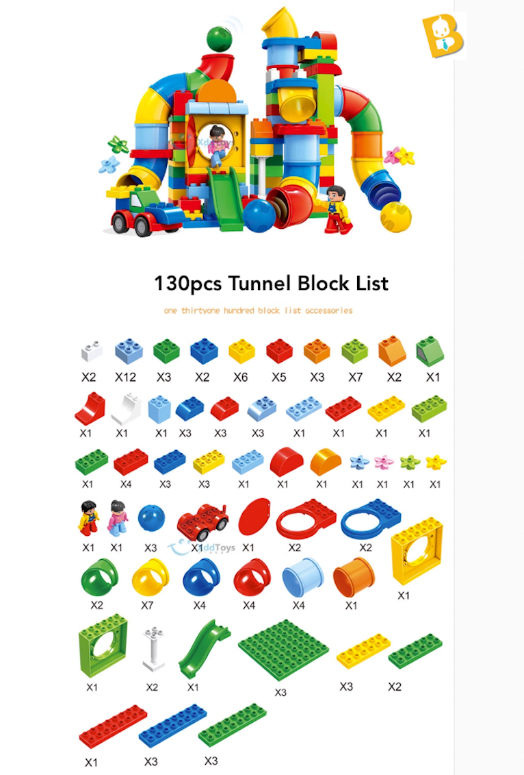 BabyBoss Building Blocks Set for Kids Pink Princess Castle Tunnel Dinosaur Educational Building ...