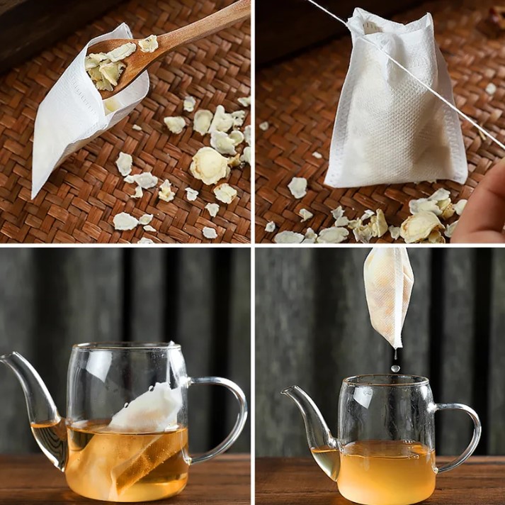 Tea Filter Bag for Tea Infuser with String Tali Uncang Teh Beg ...