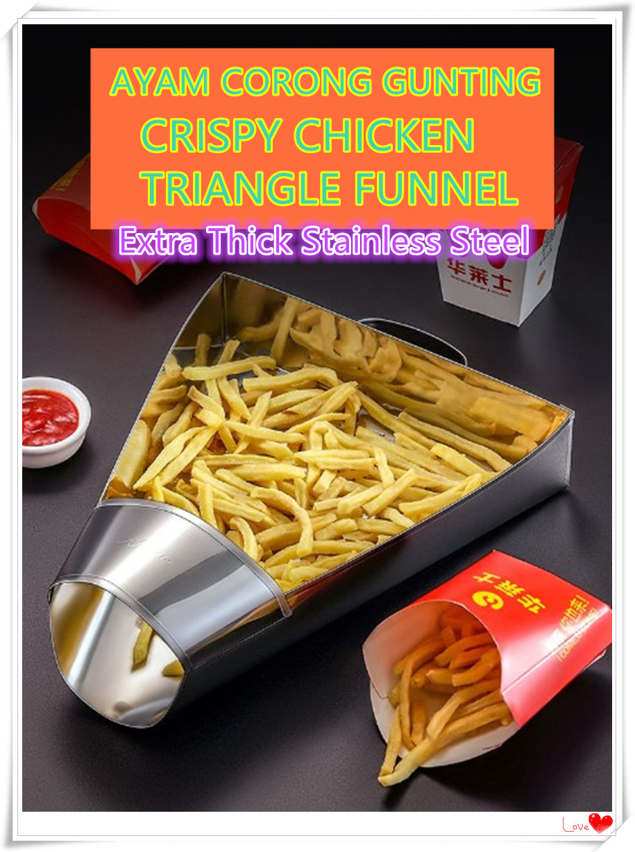 CORONG AYAM GUNTING TRIANGLE BUCKET FRIED CHICKEN FUNNEL DEEP FRYER ...