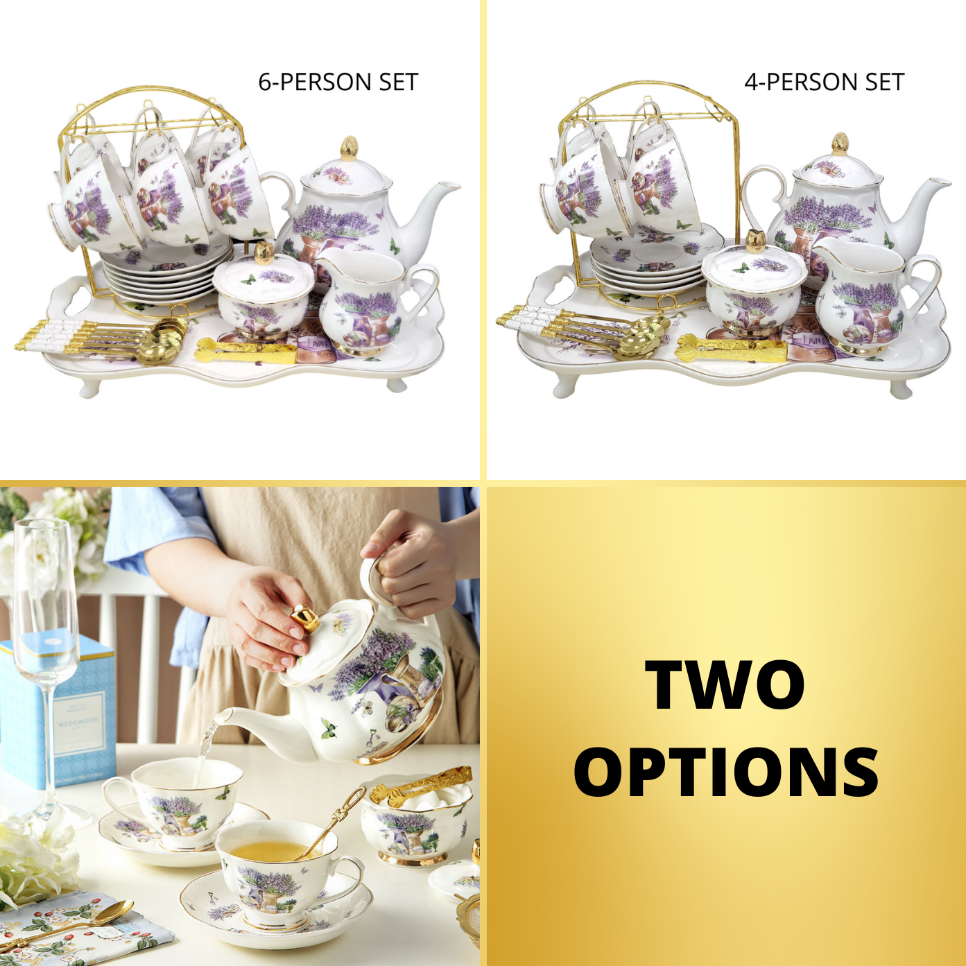 Lavender Teapot Set Porcelain English Tea Set Vintage Tea Set English ...