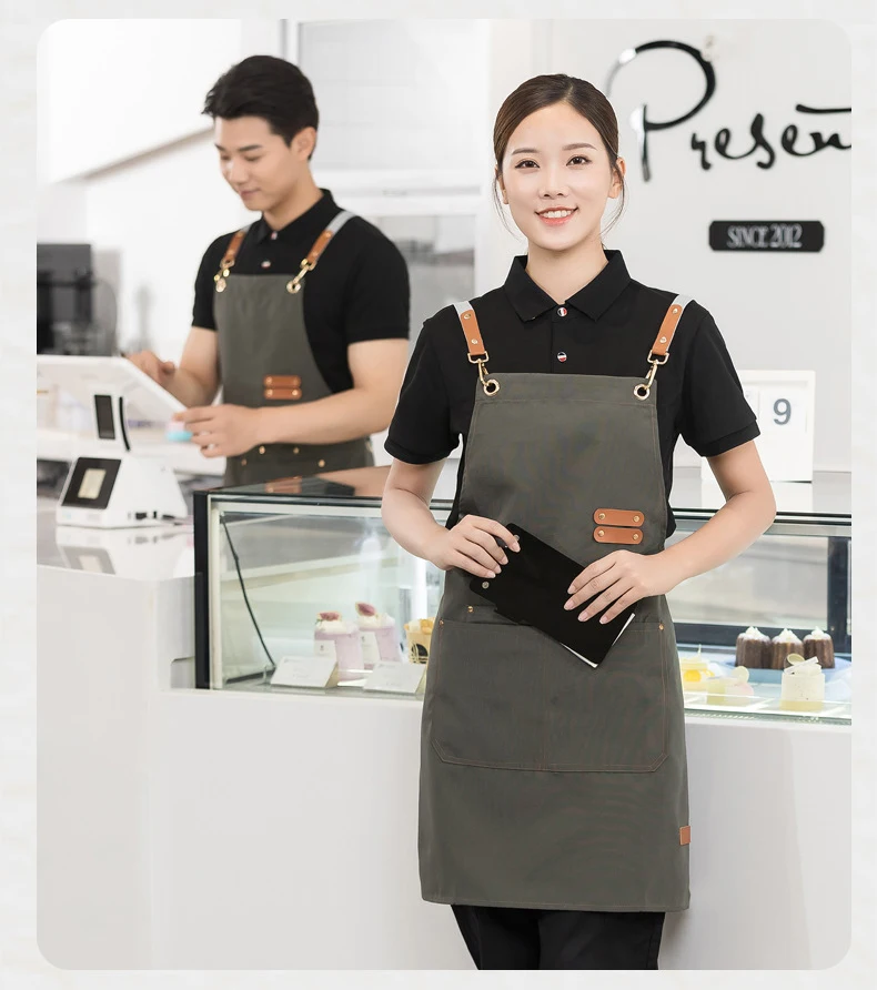 Cross Over H-Type Apron Waterproof Anti Oil Unisex kitchen Appron Chef ...