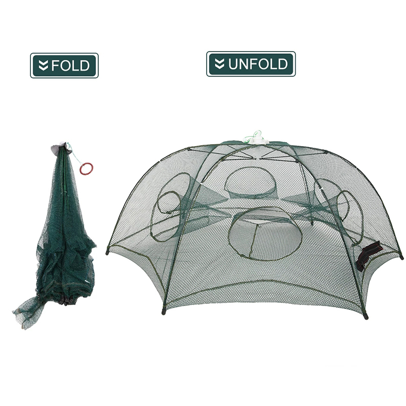 4-8Hole BuBu Payung Jala Jaring ikan udang BuBu Folding Fishing Net ...