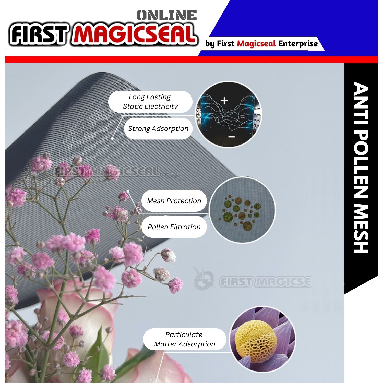 1stMagicSeal - Anti Pollen Mesh 4FT Mosquito Net Air Filtration Dust ...