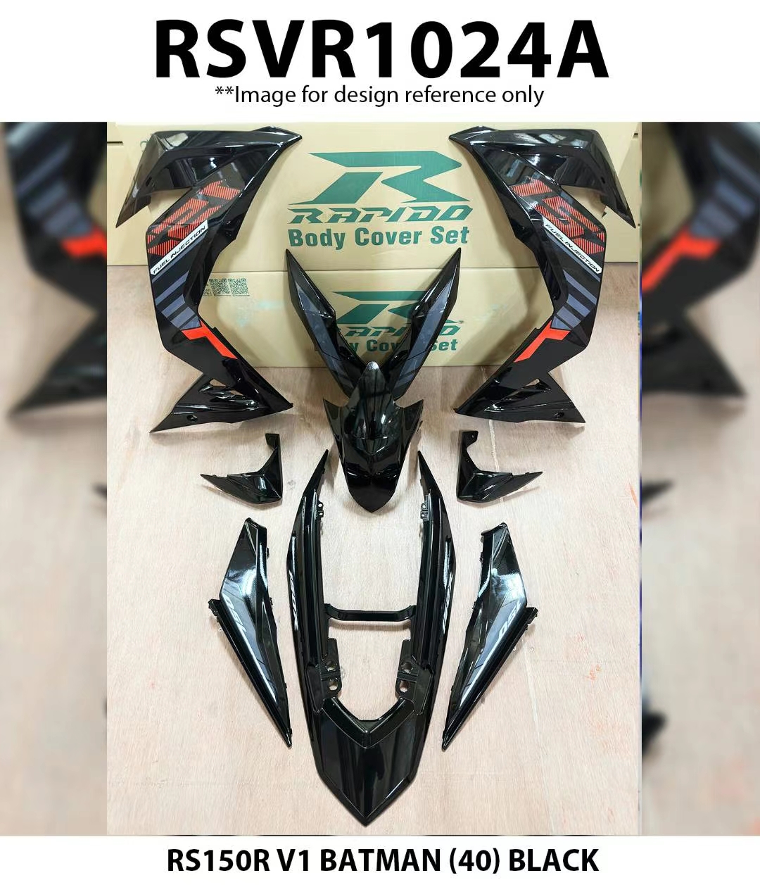 Body Cover Set Rapido Honda RS150R V1 V2 V3 BATMAN (40) Purple Black Accessories Motor RS 150 ...