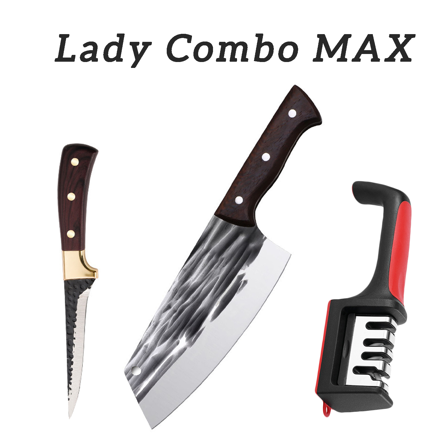 Lady Combo Pisau Dapur Knife Carbon Steel Full Tang Vegetable Meat ...