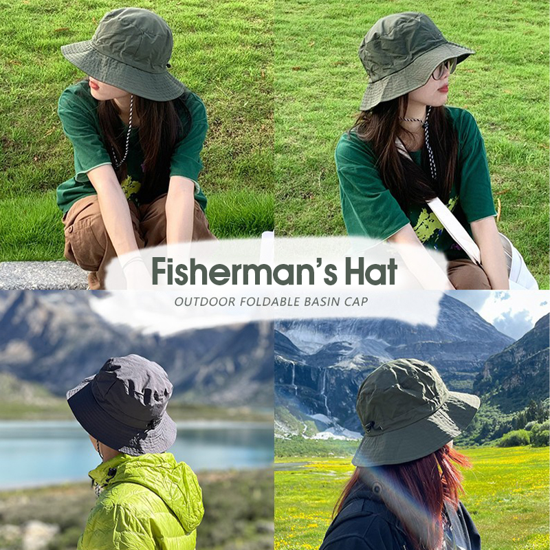 topi pantai cap men Waterproof Bucket Hat Fisherman Hat Quick-Drying ...