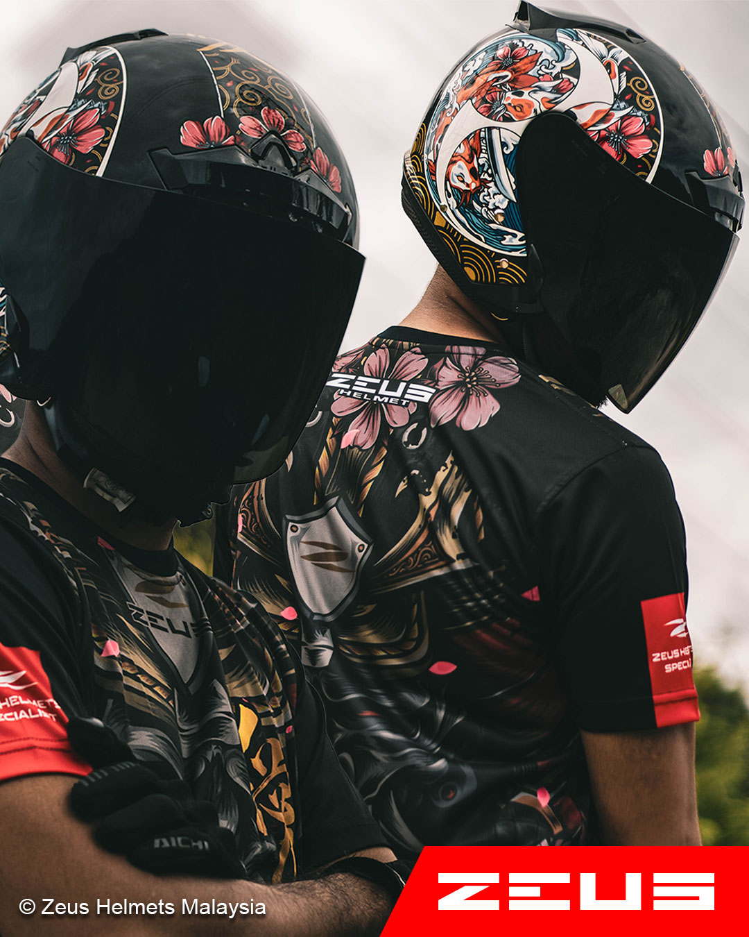 ZEUS HELMETS OPEN FACE ZS 609 KOI V2 | Shopee Malaysia