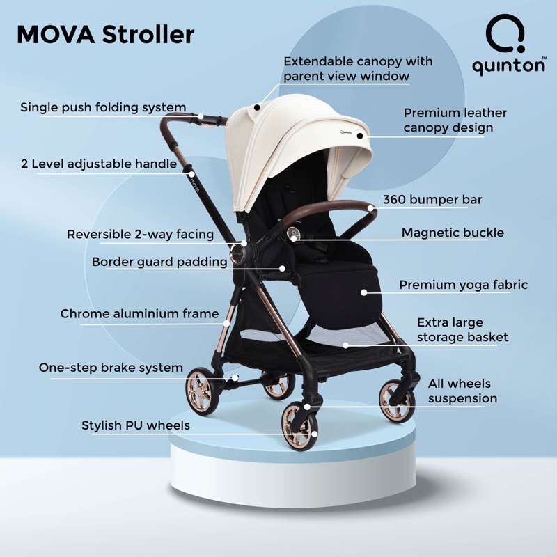 (FREE SHIPPING) Quinton Mova Premium Stroller Reversible 2 Way Facing ...