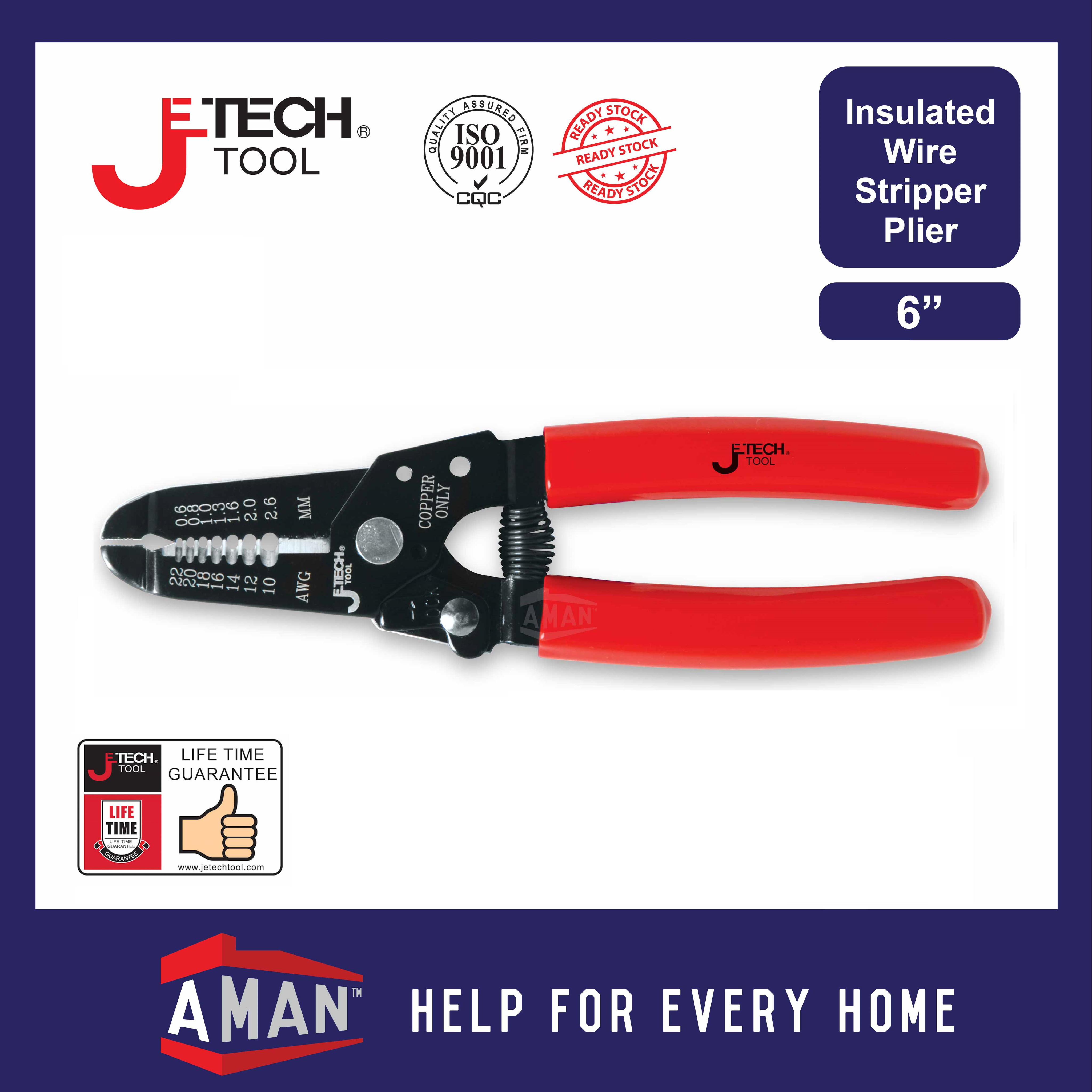 JETECH Insulated Wire Stripper Plier Wire Gauge Crimper Plier Diagonal ...
