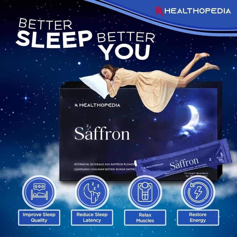 CLEARANCE Healthopedia Saffron Powder For Good Sleep (1Box x 30 Sachets ...