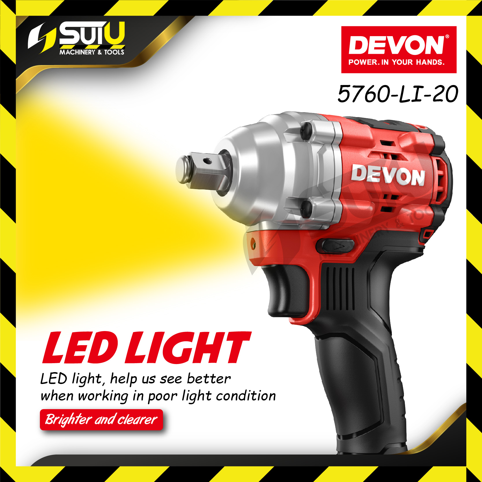 [100% ORIGINAL] DEVON 5760-LI-20 20V 400NM 1/2" Brushless Cordless ...