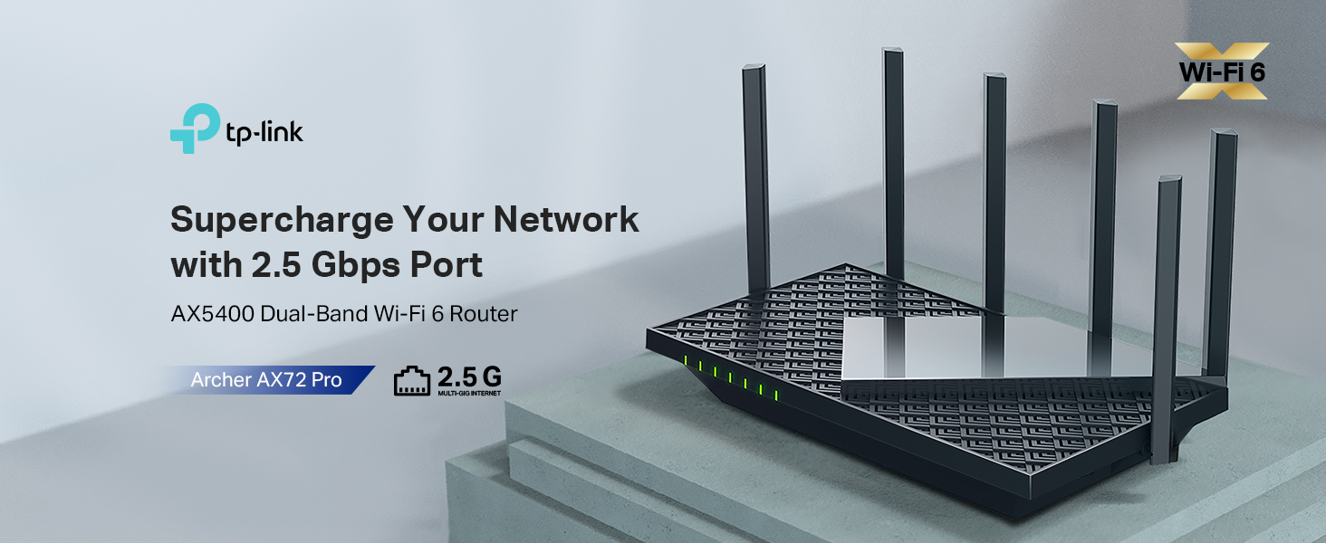 TP-Link Archer Series AX5400 Dual-Band Gigabit Wi-Fi 6 Router - AX72 ...
