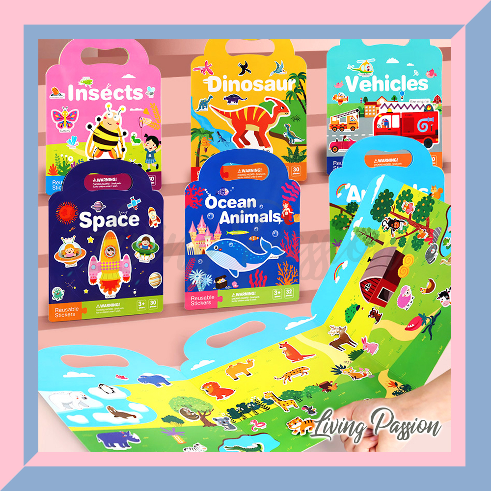 Reusable Sticker Book Bubble Jelly Stickers Children Kids Fun Learning ...