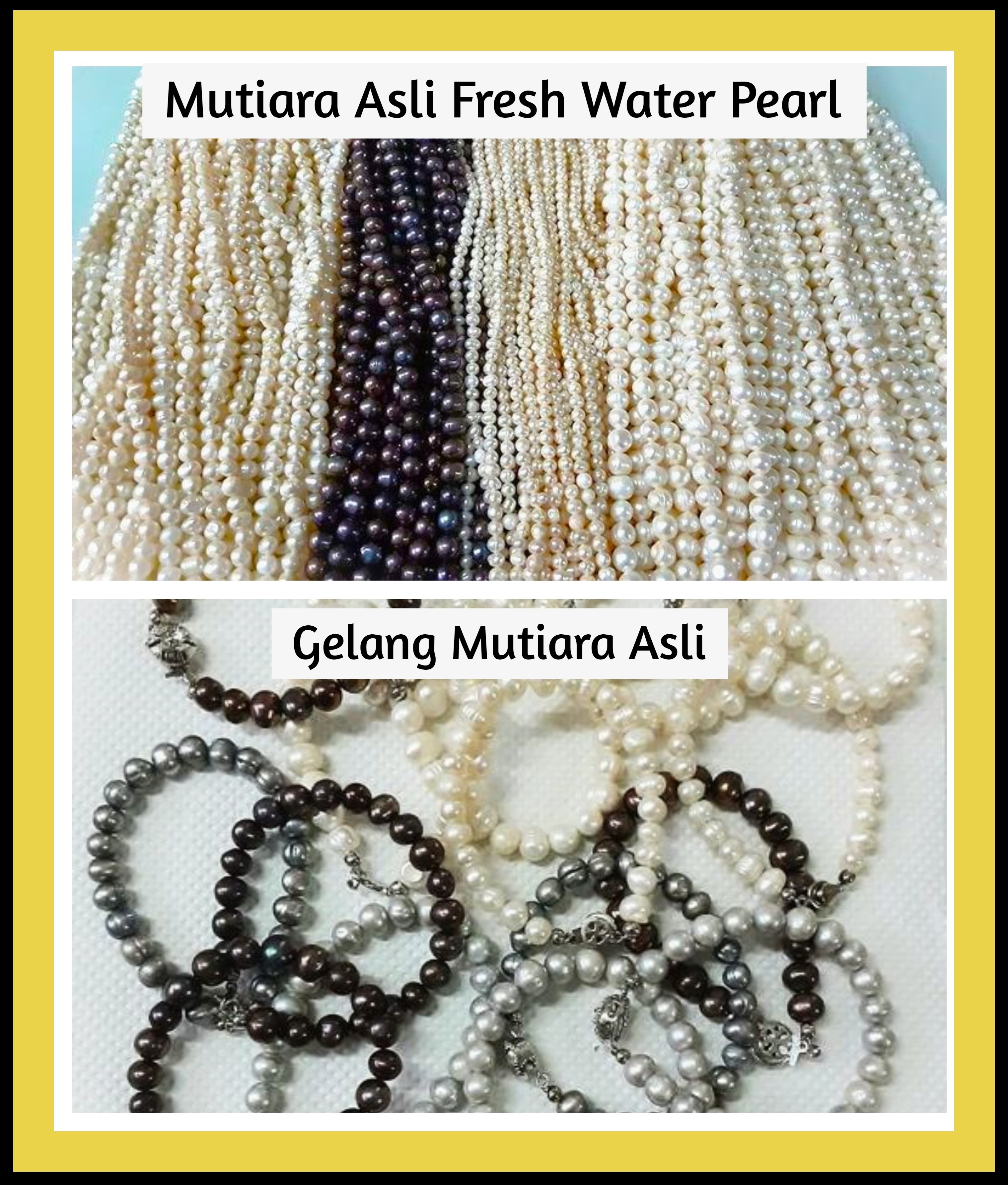 Mutiara Asli Fresh Water Pearl, Gelang Mutiara Air Tawar + free box ...
