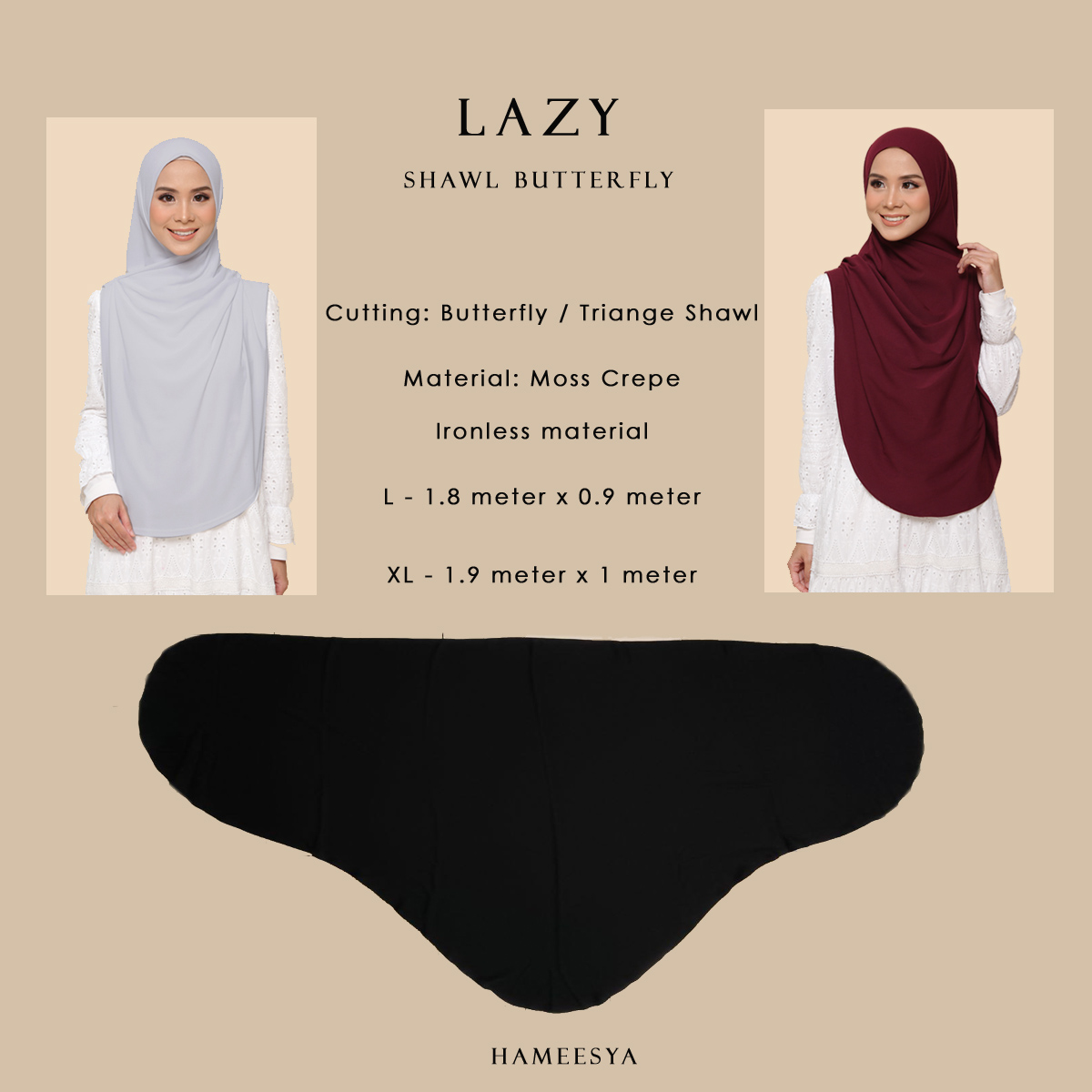 Bshawl Lazy Ironless Shawl Butterfly By Hameesya Shawl Curve Shawl Moss ...
