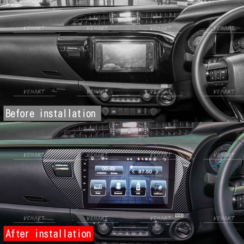 Vemart toyota Hilux revo rocco car carbon fiber android player casing ...