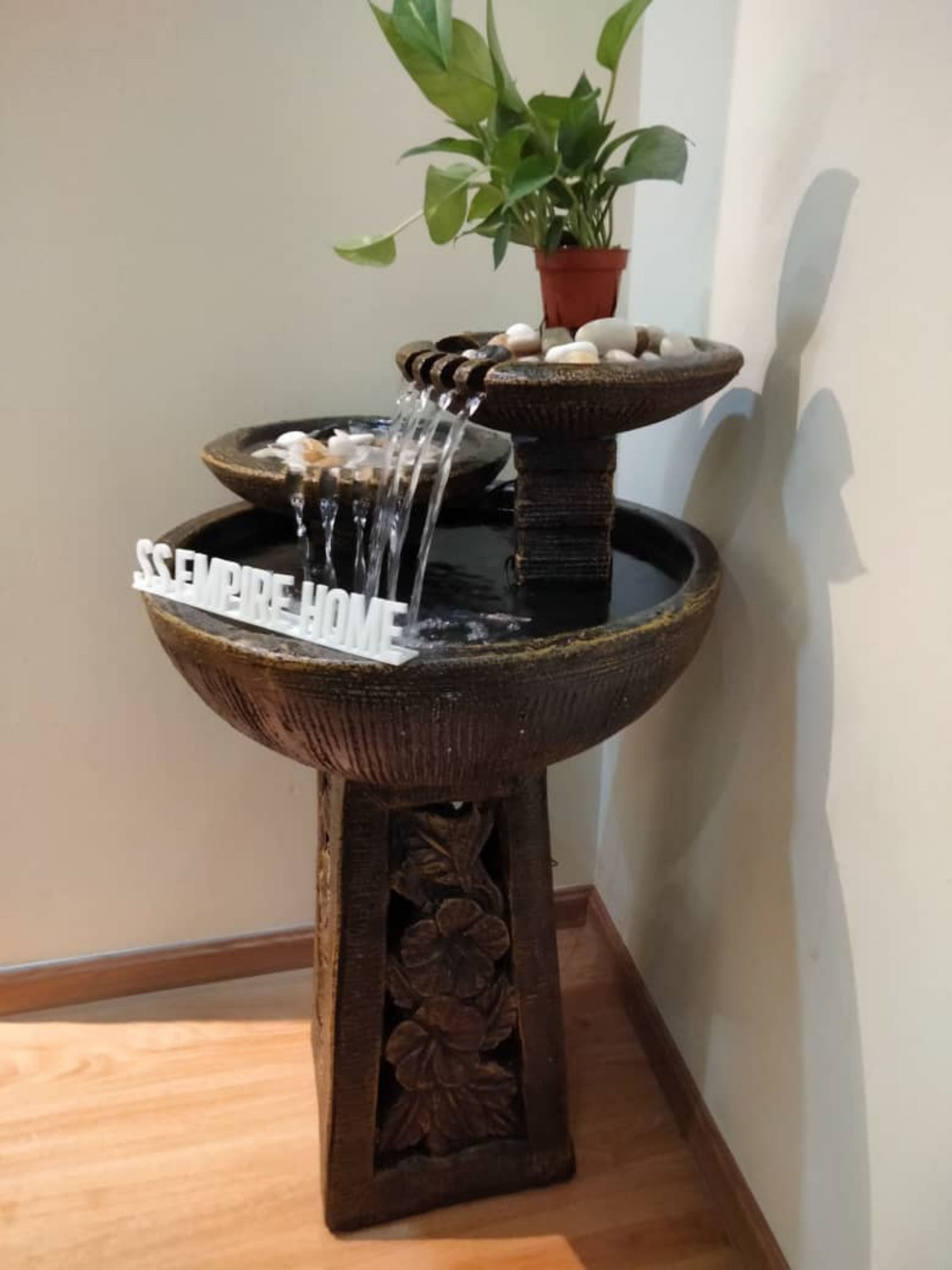 S15 Hibiscus Yellow Feng Shui Water Fountain Pond Kolam Air Sandstone ...