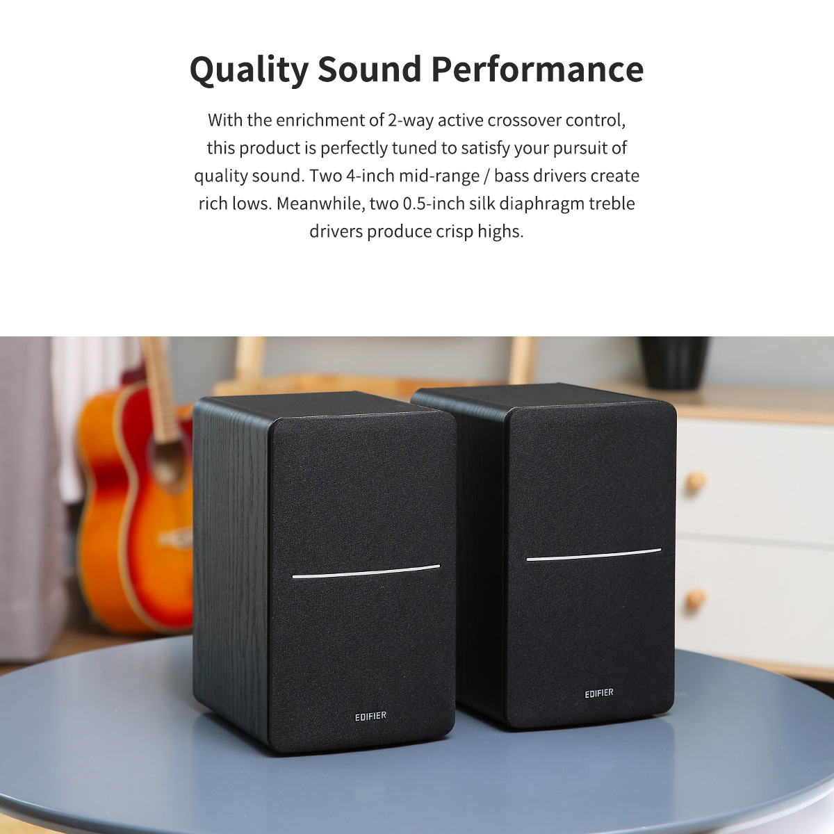 Edifier R1280DBs Bluetooth Bookshelf Speaker - Multiple Inputs | Subwoofer Out Port | 42W RMS ...