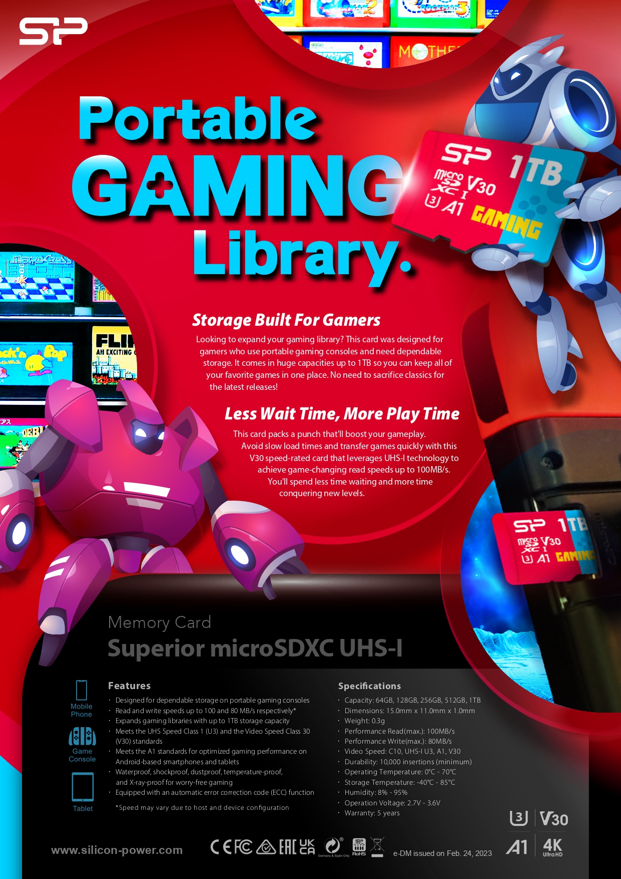 Silicon Power Memory Card 512GB/1TB (A1) UHS-I U3 A1 V30 100MBs ...