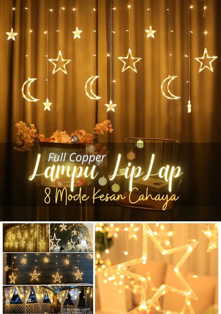 [ RAYA 2025 ] Lampu Bulan Bintang Raya Liplap Lampu Raindrop Raya ...