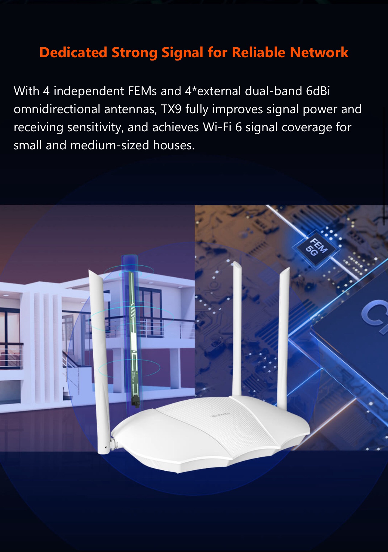 Tenda AX3000 Wifi 6 Router Dual Band Gigabit Dual core TX9 Wireless ...